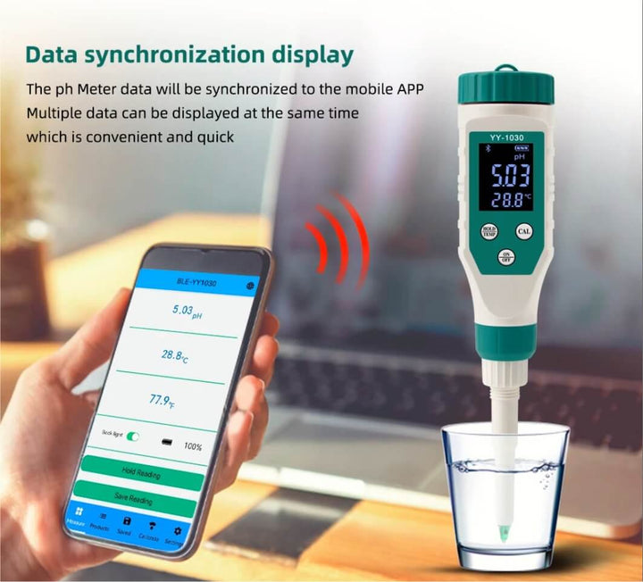 Digital Bluetooth Food PH Meter 0.00~14.00 High Accuracy Sensor Smart ...