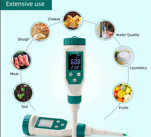 Digital Bluetooth Food PH Meter 0.00~14.00 High Accuracy Sensor Smart ...
